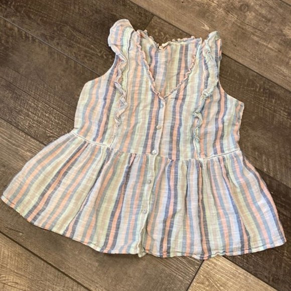 Tops | Cupio Multi Color Beach Wash Flutter Sleeve Tank Top Medium ...